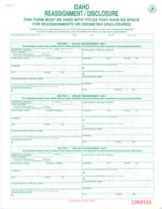 Form #2300 - Idaho Reassignment / Disclosure - Idaho State Independent ...